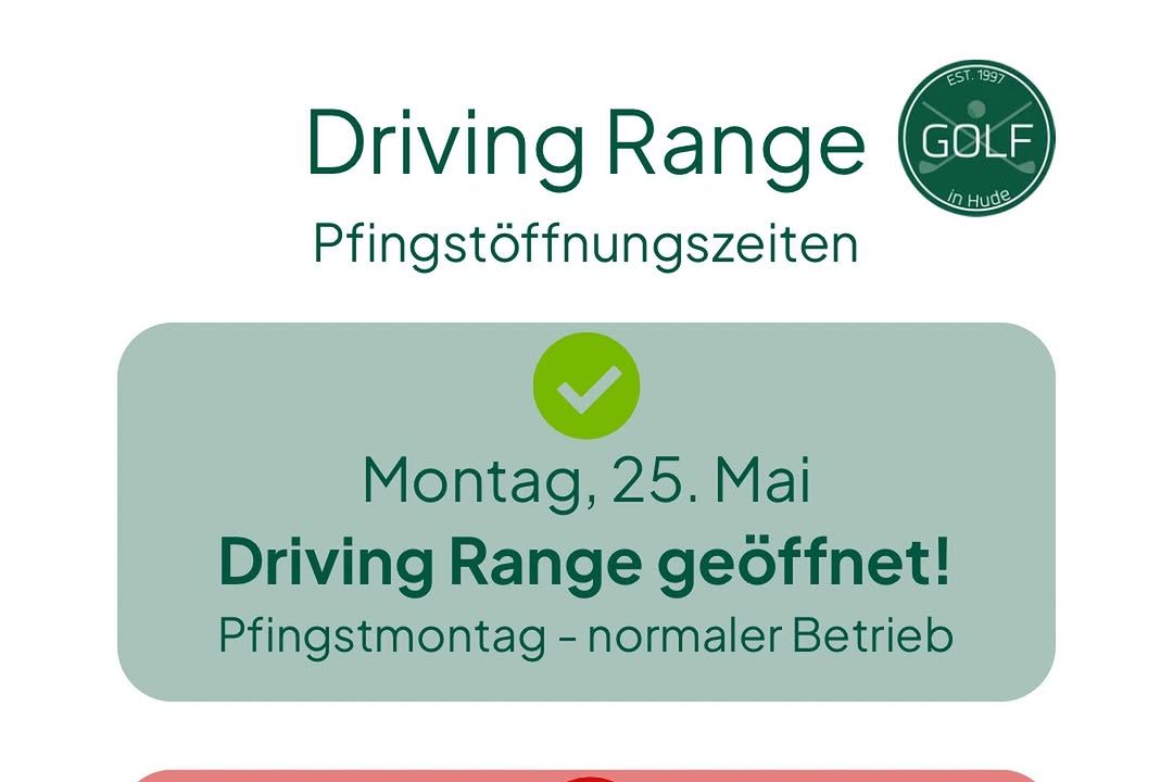 Golf in Hude: Driving Range zu Pfingsten teilweise geschlossen - Golf Post